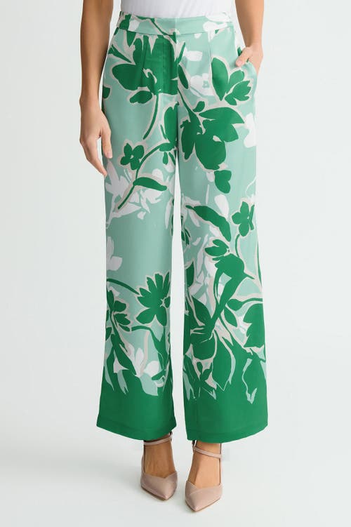 MING WANG Ming Wang Floral Print Wide Leg Pants